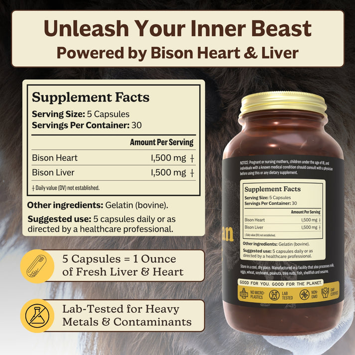 American Beast – Grass-Fed Bison Organs Supplement for Strength ...